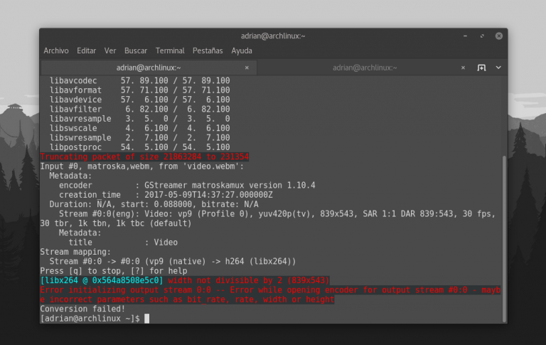 Solución Ffmpeg Not Divisible By 2 Desarrollo Geek
